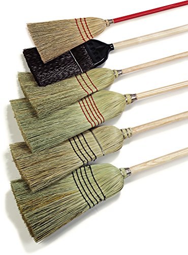 Carlisle FoodService Products 4135067 Commercial Corn Broom with Solid Wood Handle, 12" Wide