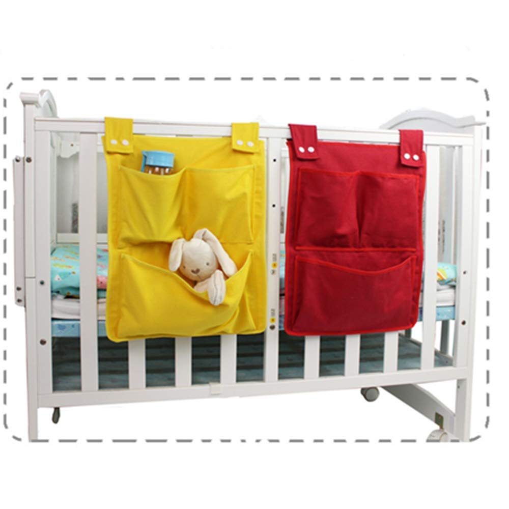 SiyuXinyi Pockets Bedside Storage Bag Caddy Hanging Diaper Organization for Baby Essentials, Hang on Crib, Practical Hanging Storage Bag, Suitable Dormitory, Double Bed, Bedside Storage!(Yellow)