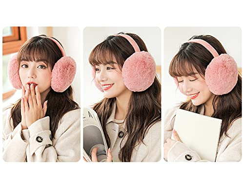 Avilego Winter Fleece Furry Ear Warmers Earmuffs Foldable Earmuffs for Cold Weather