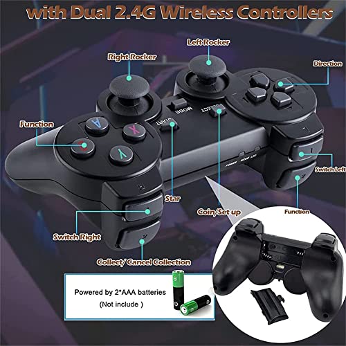 Game Stick 4K 64 GB - 10,000 Retro Games, 2.4G Wireless Controller Gamepad 4K Game Stick, Plug & Play Nostalgia Stick Game, Wireless Retro Game Console, 4K HDMI Output TV Game Stick (128)
