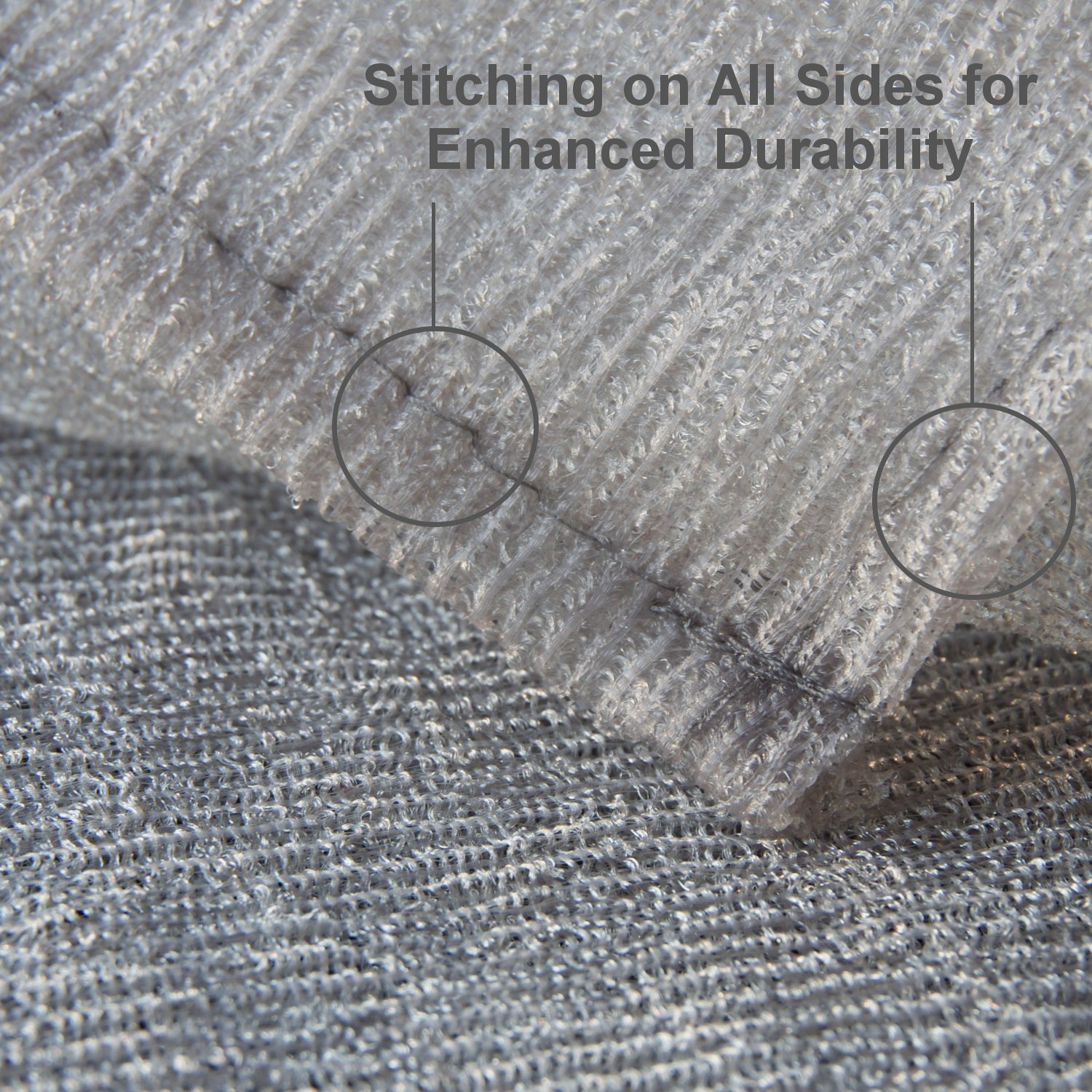 Extra Long (36 Inches) Exfoliating Bath Cloth/Towel (4 Pack) Gray, White, Green, and Lavender Nylon Bath Cloth/Towel, Stitching on All Sides for Added Durability