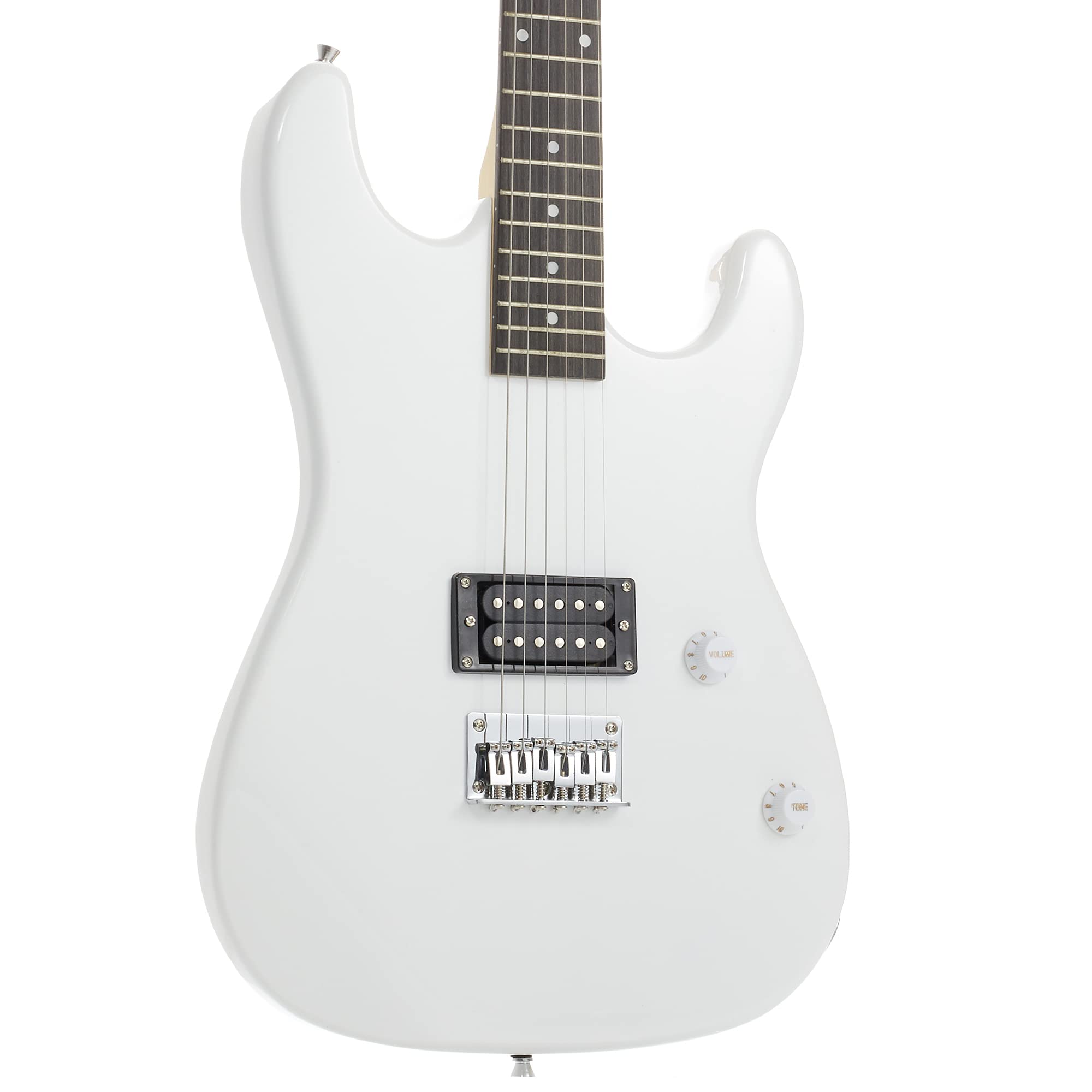 Davison Guitars 39" Full Size Electric Guitar in White - Right Handed Beginner Kit with Gig Bag and Accessories