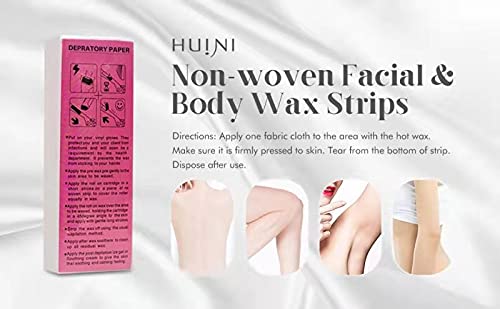 Huini Non-Woven Facial & Body Wax Strips Salon Spa Home Use 160 Count
