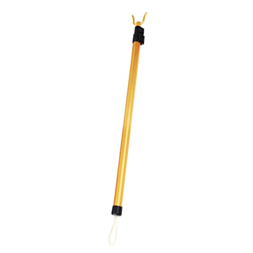 DOITOOL Long Reach Hook 49.1 inch Extended Closet Pole with Utility Hook, Retractable Long Reach Stick Closet Pole Telescoping Long Pole for Clothes, Shutter, Closet, Curtain, Shelf, Ceiling ( Gold )