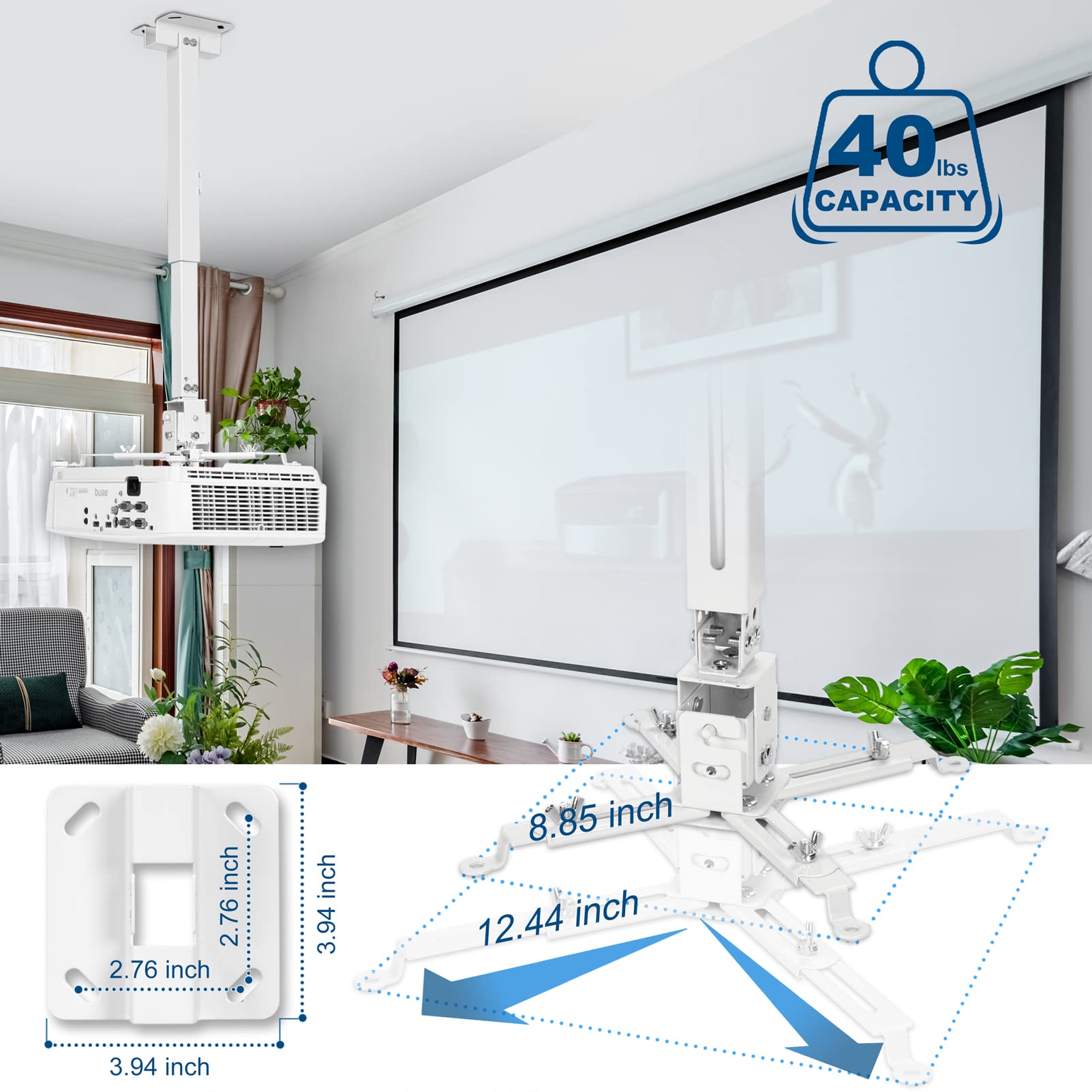 DAWASAPAT Adjustable Projector Ceiling/Wall Mount - Universal Bracket for Projector Mounting