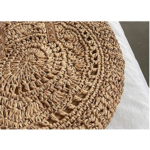 INS female literature and art small large capacity handmade beach weave retro shoulder straw bag(2)