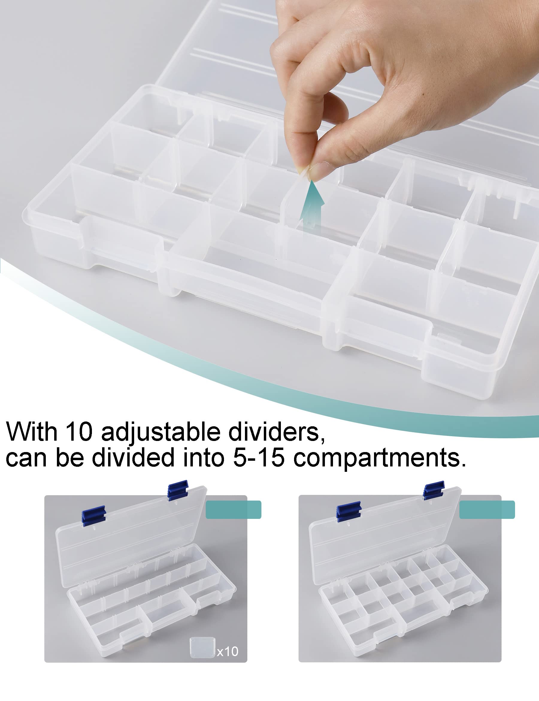 Avlcoaky Tackle Box Organizer Small 3500 Tackle Tray Plastic Organizer Box with Dividers Snackle Box Container Small Tackle Boxes for Snacks Beads Storage