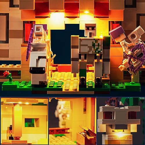 BrickBling Light Kit for Lego The Iron Golem Fortress Building Toy Set, Creative Lighting Compatible with Lego 21250 (Lights Only, No Bricks)