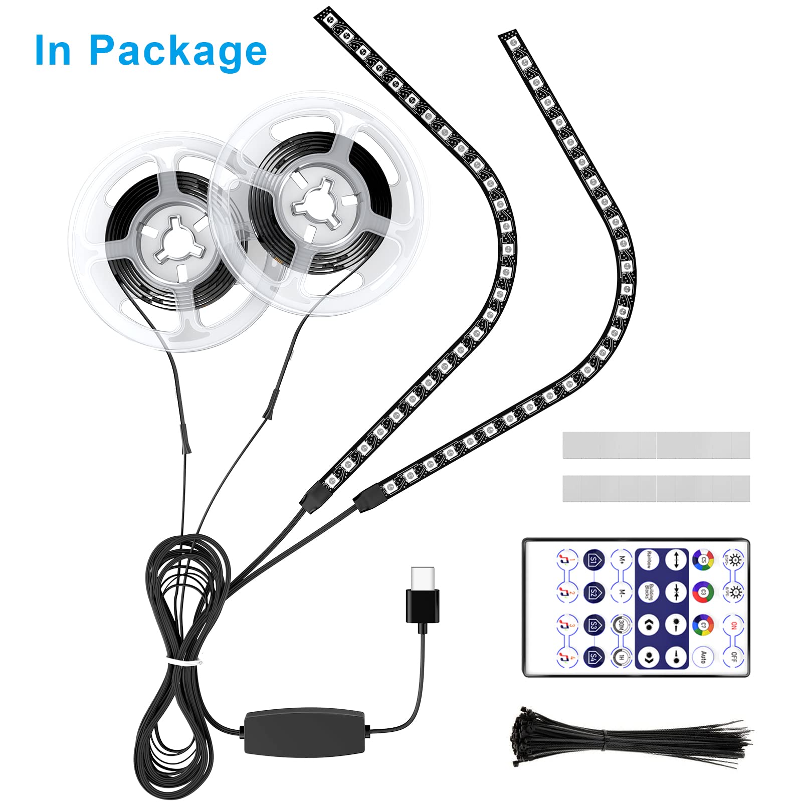 HEERTTOGO 2 Pcs Electric Fly Swatter Racket, USB Rechargeable Electric Fly Swatter for Home and Outdoor Powerful Grid 3-Layer Safety Mesh Safe to Touch Mosquito Zapper Racket Handheld(White)