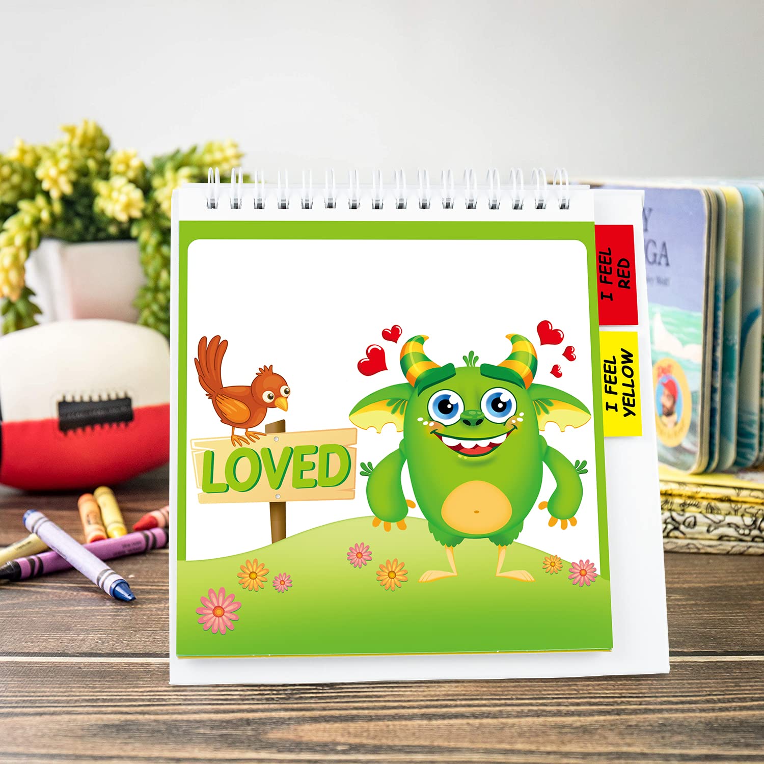 Mood Flipbook Kit with Emotion Cards for Kids,Teach Children to Identify Feeling & Make Positive Choices, Autism (ASD) Friendly Teaching Toy, Preschool Learning Toy for Ages 3-7