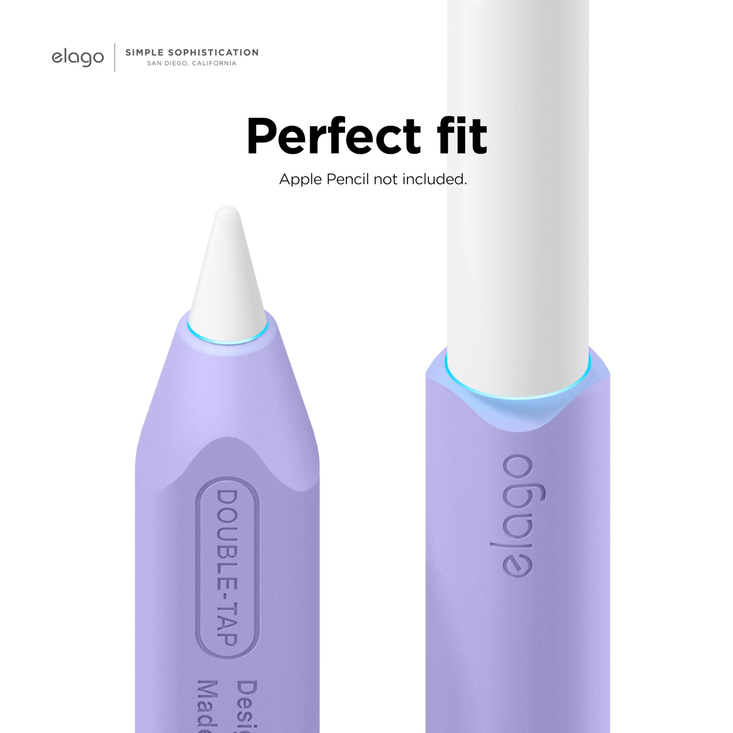 elago Pencil Grip 2 Pack Holder Sleeve Compatible with Apple Pencil (1st & 2nd Generation) and Apple Pencil (USB-C) [Lovely Pink & Lavender]