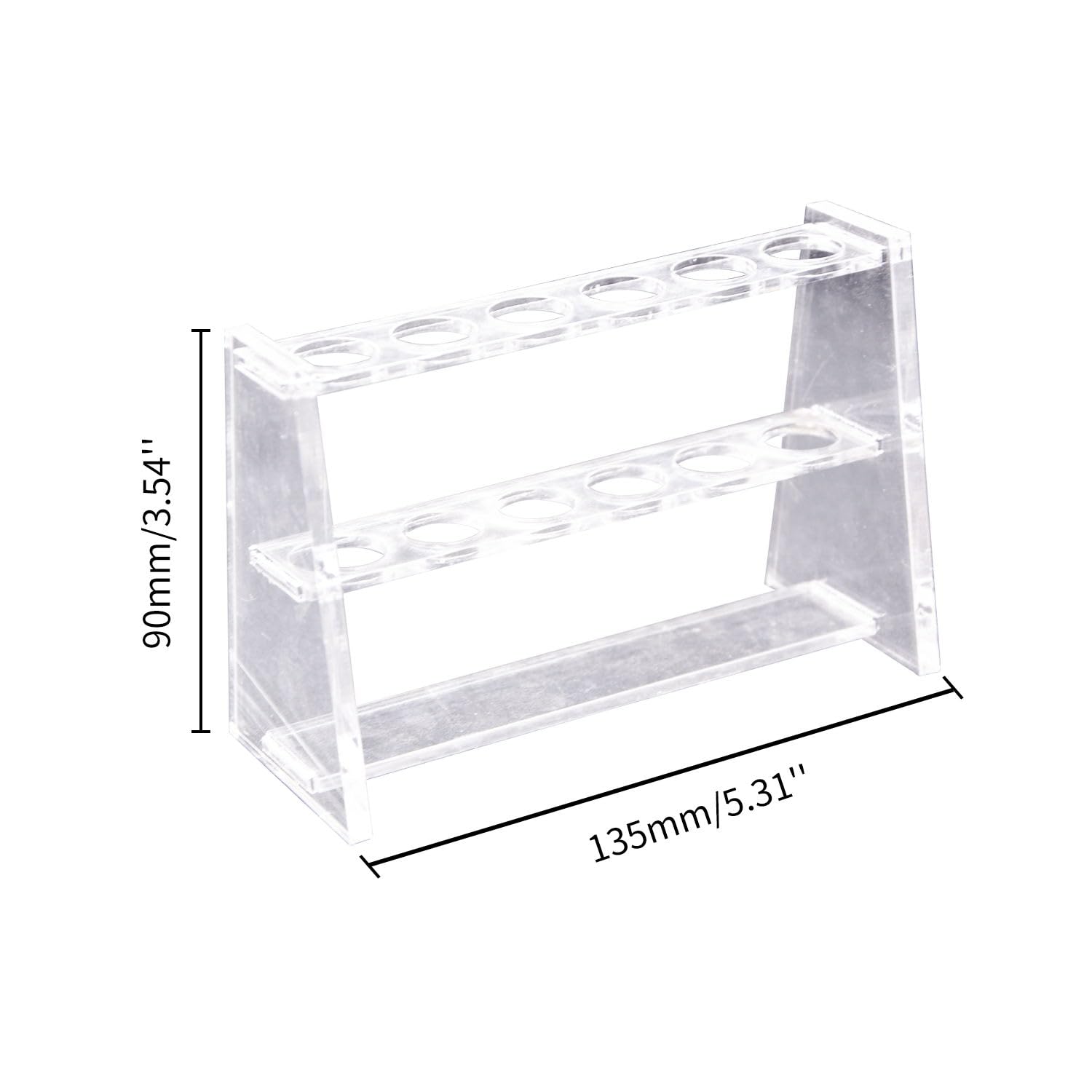RUIAN 6 Wells Lab Stand Holder Clear Acrylic Tube Rack for 10ml Centrifuge Test Tubes