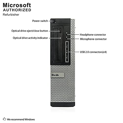 Dell Optiplex 990 Desktop Computer Package - Intel Quad Core i5 3.1-GHz, 16GB RAM, 2 TB, DVD-RW Drive, 20 Inch LCD Monitor, Keyboard, Mouse, WiFi, Bluetooth, Windows 10 (Renewed)