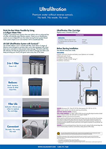 Culligan US-3UF-R Under-Sink Drinking Water Filter Replacement Cartridge, 2 Count (Pack of 1), White