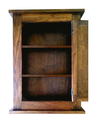 Dijkoo ZyduzscAT NUOTIRUIS Primitive Mission Medicine Cabinet/Surface Mount/Distressed Medium Finish/Solid Wood & Handmade C