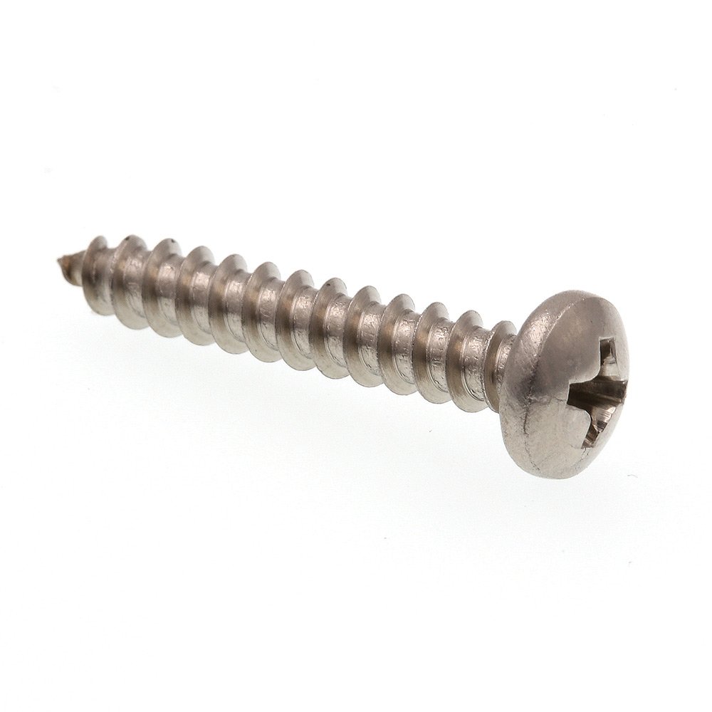 Prime-Line 9019852 Sheet Metal Screw, Self-Tapping, Pan Head Phillips, #8 X 1 in, Grade 18-8 Stainless Steel, Pack of 100