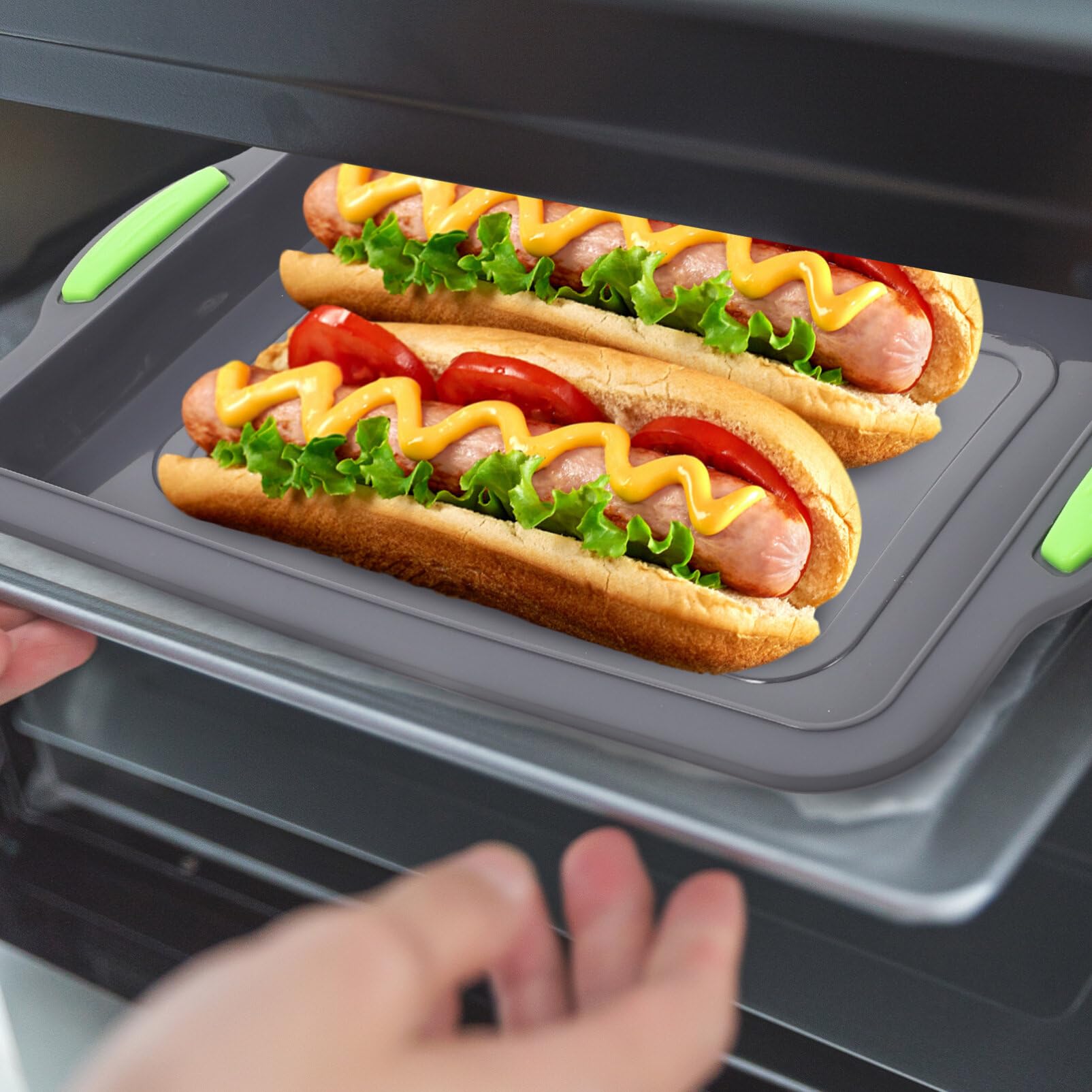 BESTonZON Silicone Baking Pans Baking Sheet Brownie Pan Rectangular Cake Pan Silicone Cake Molds Nonstick Bakeware Cookie Sheets Cake Pan - Grey