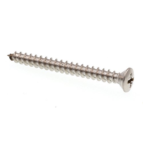 Prime-Line 9023293 Sheet Metal Screw, Self-Tapping, Oval Head Phillips, #10 X 2 in, Grade 18-8 Stainless Steel, Pack of 100