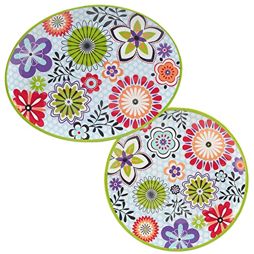 Certified International Carnaby Melamine 2 Piece Platter Set, Multicolor, Large