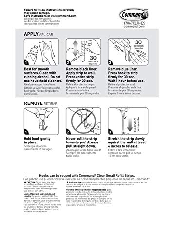 Command Small Wire Toggle Hooks, Damage Free Hanging Wall Hooks with Adhesive Strips, No Tools Wall Hooks for Hanging Decorations in Living Spaces, 36 Clear Hooks and 48 Command Strips