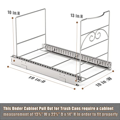 Eazy2hD Pull Out Under Cabinet, Cabinet Trash Can Pull Out Kit , Kitchen Trash Garbage Can & Bin for Under Counter Cabinet, Rquires a 13”W X 23”D Cabinet Opening,Trash Can Not Included