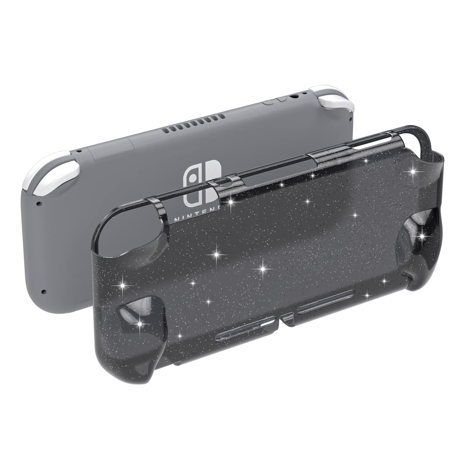 NANANINO Switch lite Clear Glitter Case, Switch lite Protective Case, Switch lite TPU Case - Clear