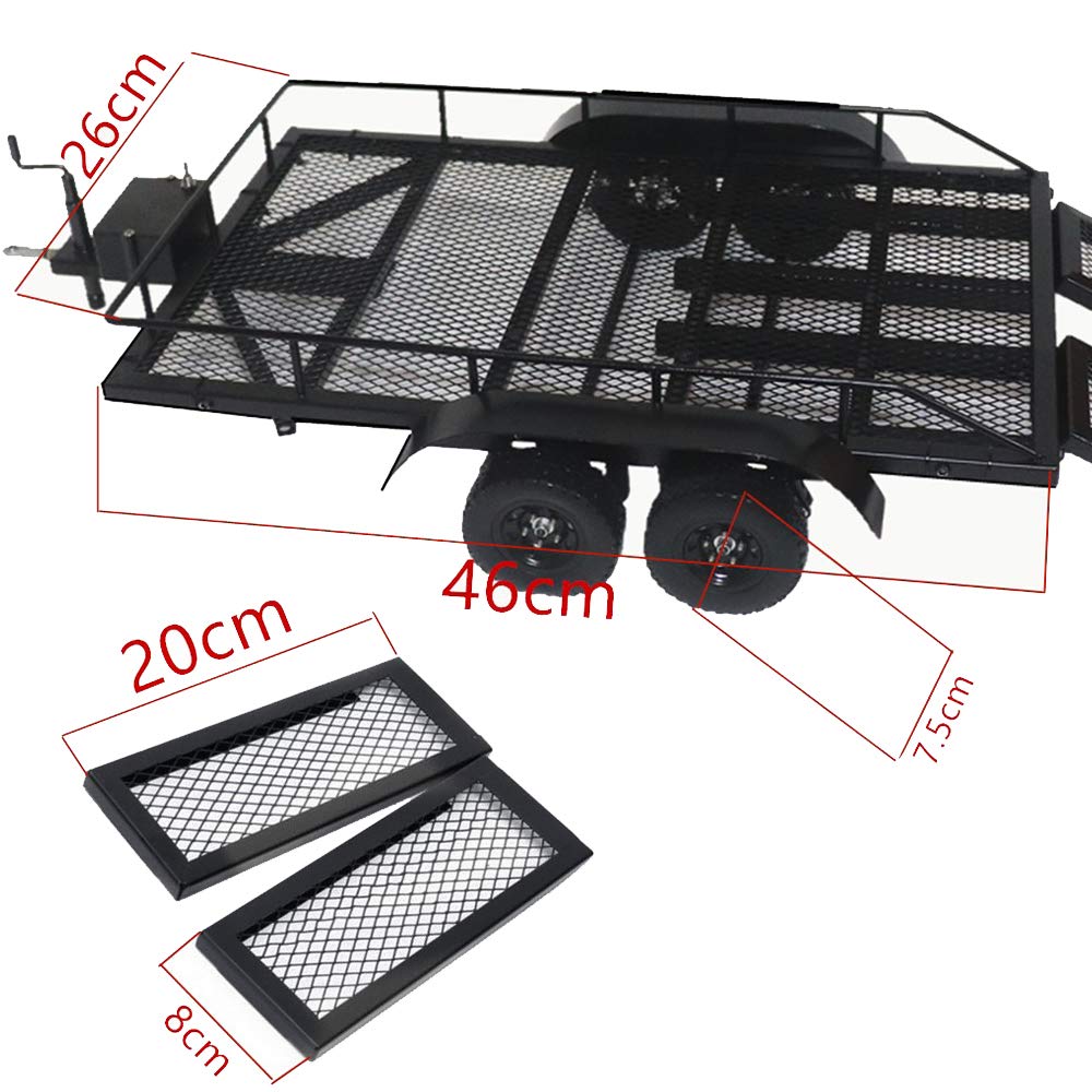 Goolsky Heavy-Duty Trailer Cargo Carrier Metal Kit for 1/10 Traxxas HSP Redcat RC4WD Tamiya Axial SCX10 D90 HPI RC Crawler Car DIY