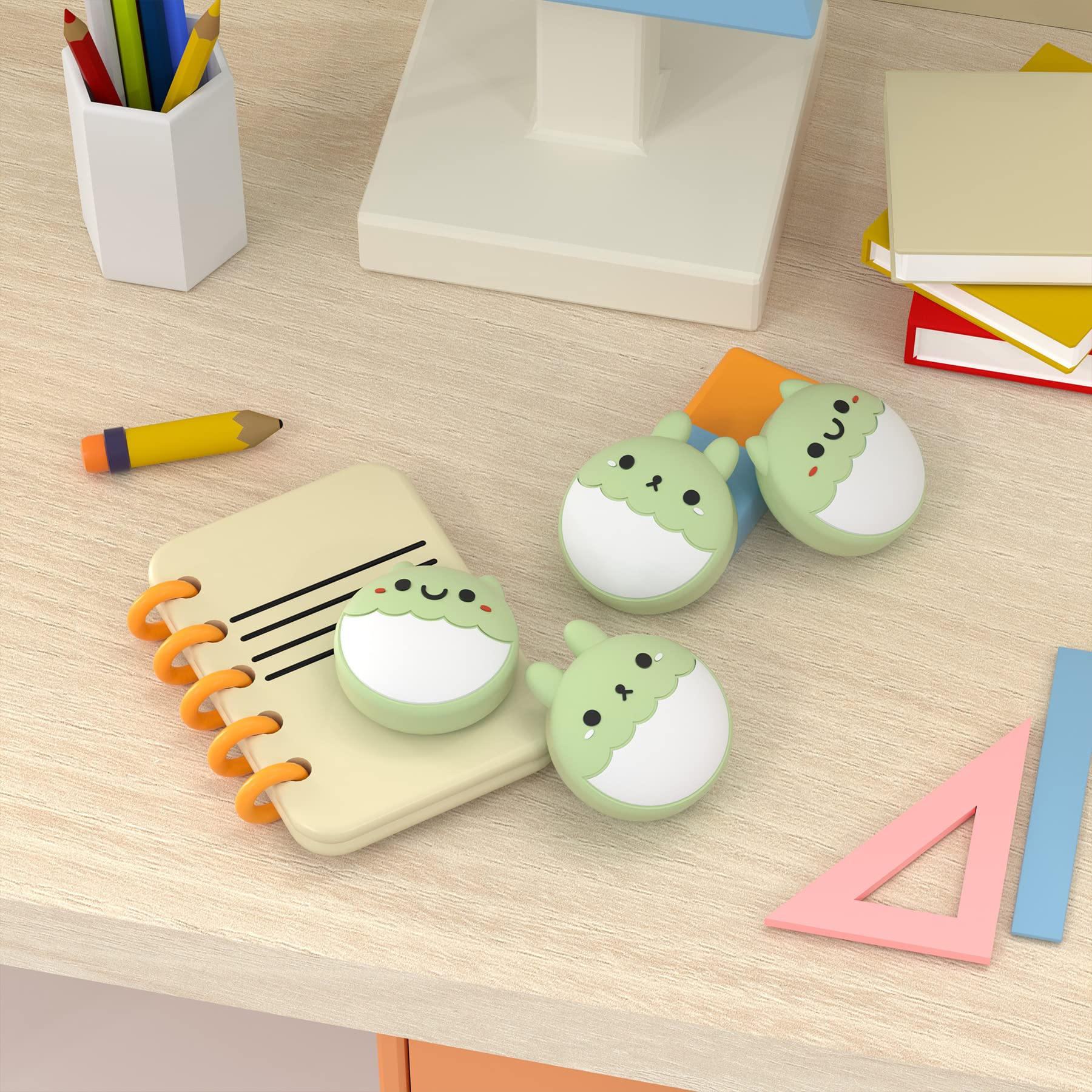 eXtremeRate PlayVital Rabbit & Squirrel Cute Switch Thumb Grip Caps, Matcha Green Joystick Caps for Nintendo Switch Lite, Silicone Analog Cover Thumbstick Grips for Switch OLED Joycon