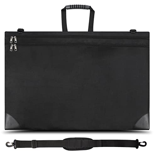 EUYZOU Art Portfolio Case, 24" x 36",Large Art Storage Folder with Handle, Poster Board Storage Bag, Art Carrying Tote Bag with Adjustable Shoulder Strap for Artwork