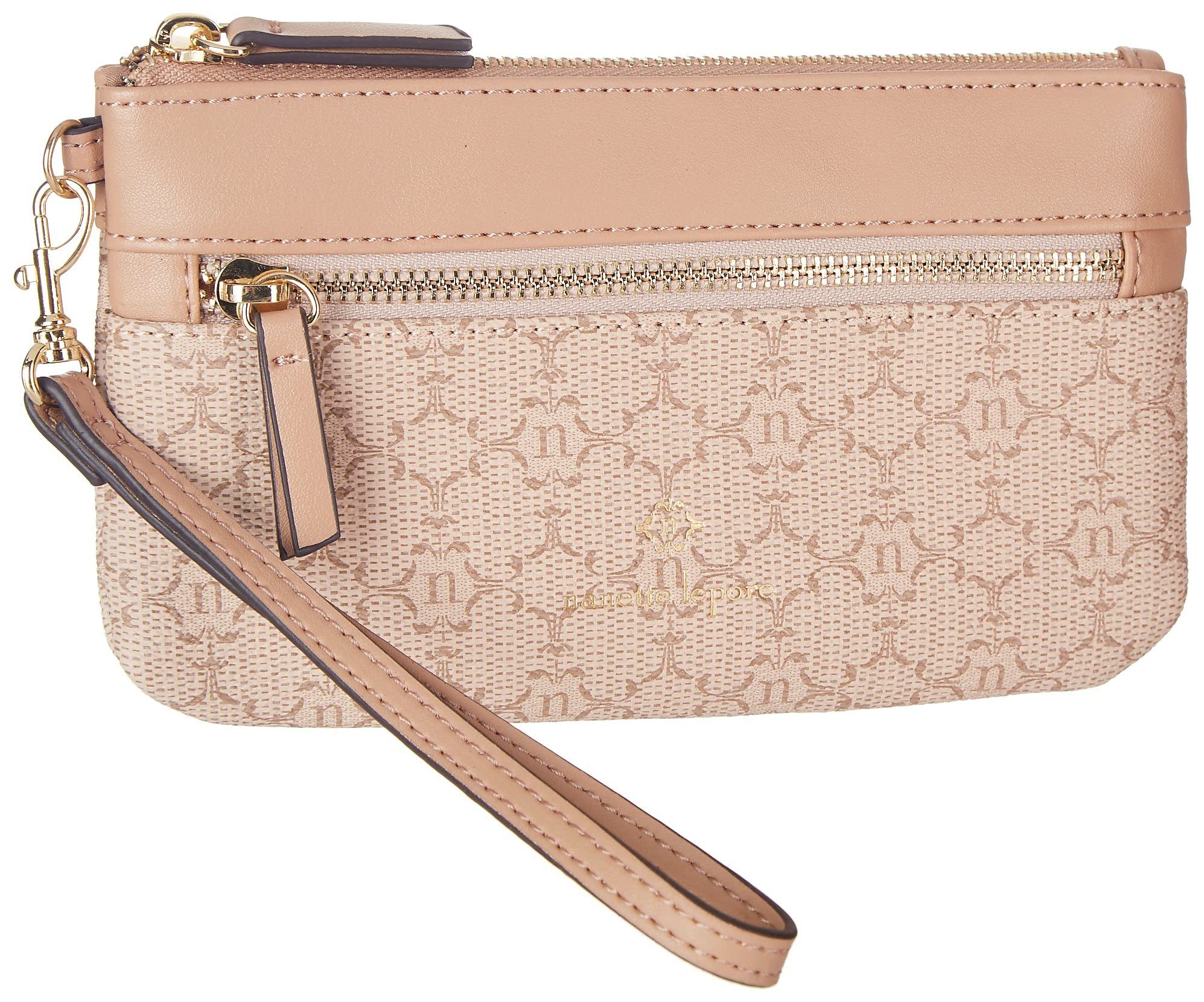 Nanette Lepore Tech Wristlet Almond Logo One Size