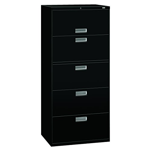 HON 675LP 600 Series 30-Inch by 19-1/4-Inch 5-Drawer Lateral File, Black