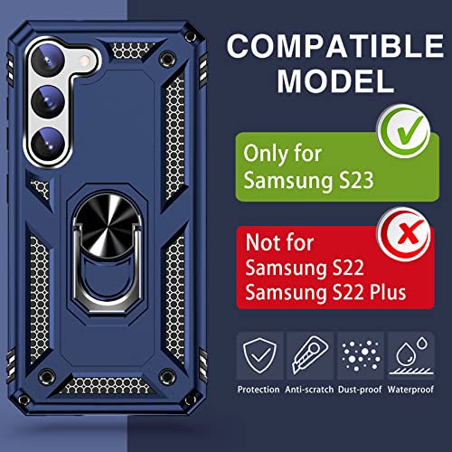 Cases for Samsung Galaxy S23 5G Case with Screen Protector [Military Grade Drop] Heavy Duty Silicone Rugged Shockproof Protective Cover for Samsung Galaxy S23 5G Phone Case with Ring Kickstand Hard
