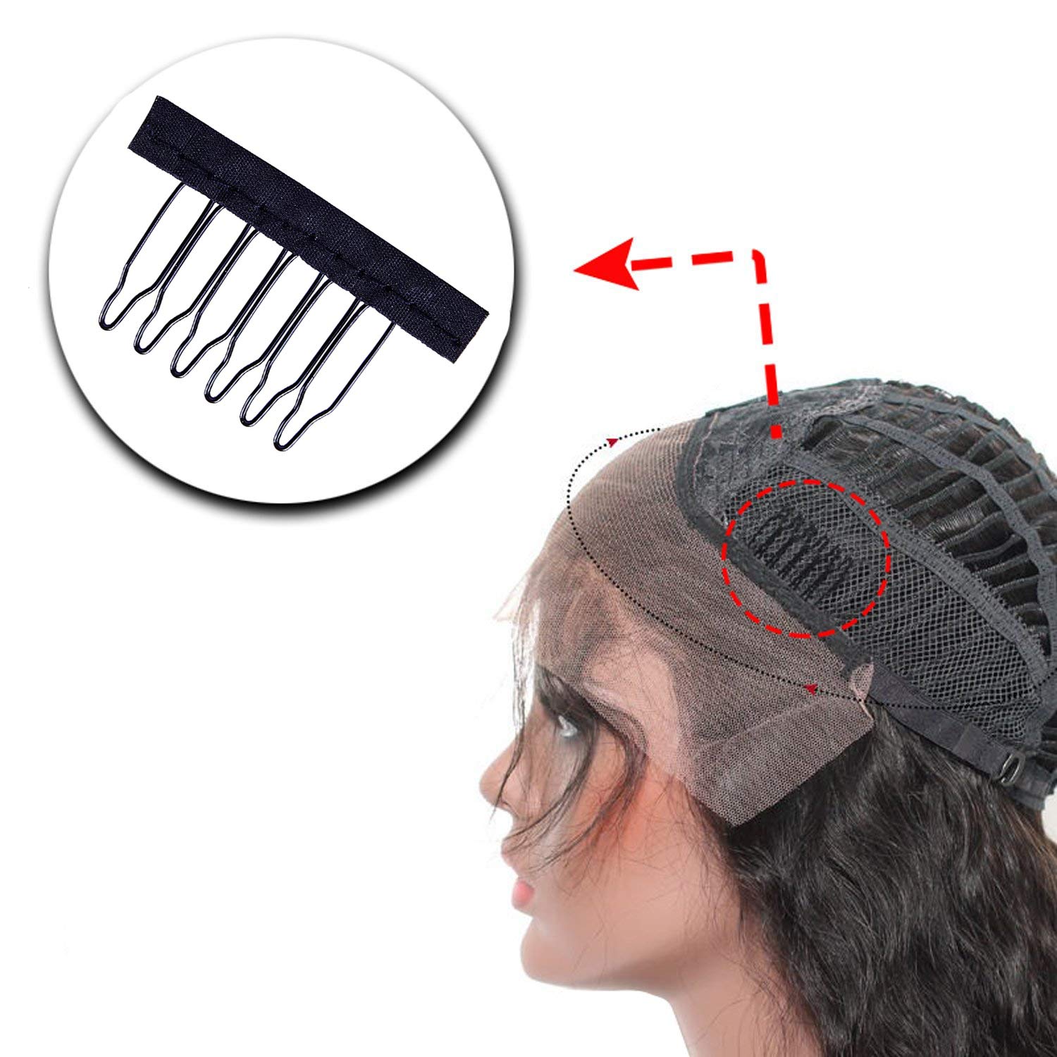 Smilco 32 Pcs Wig Clips, Metal Snap Wig Combs for Making Wigs