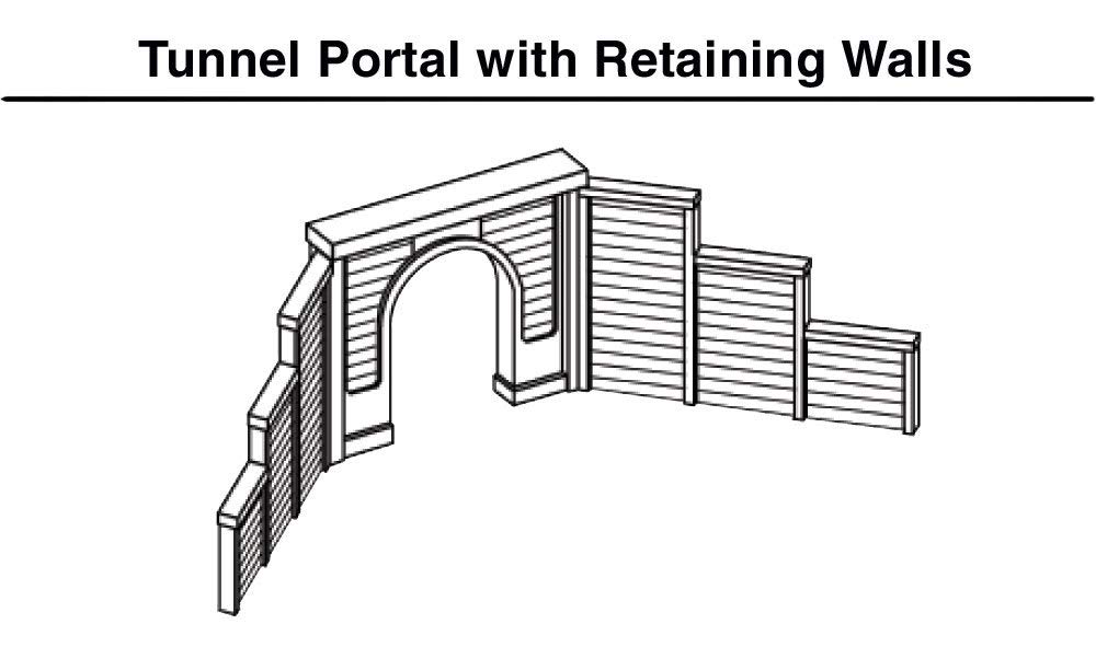 Concrete HO Tunnel Portals Woodland Scenics