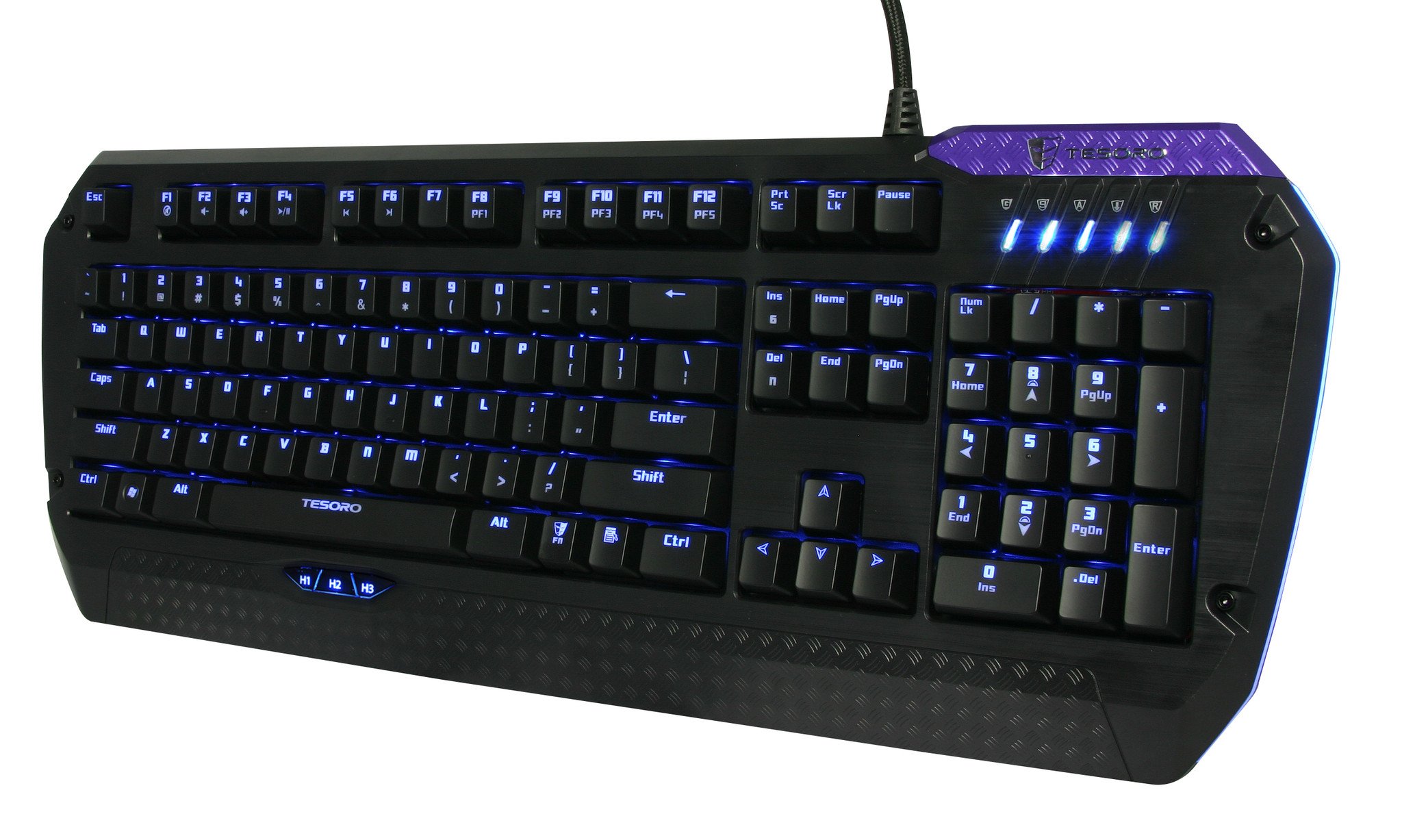 Tesoro Lobera Supreme G5NFL Red Mechanical Switch USB Hub Full Color RGB LED Backlit Side Illuminated Mechanical Gaming Keyboard TS-G5NFL (B) RD