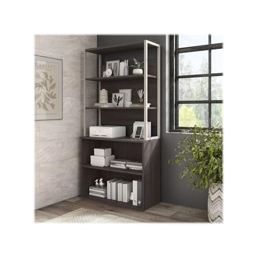 Bush Business Furniture Hybrid Small 2 Shelf Bookcase in Storm Gray