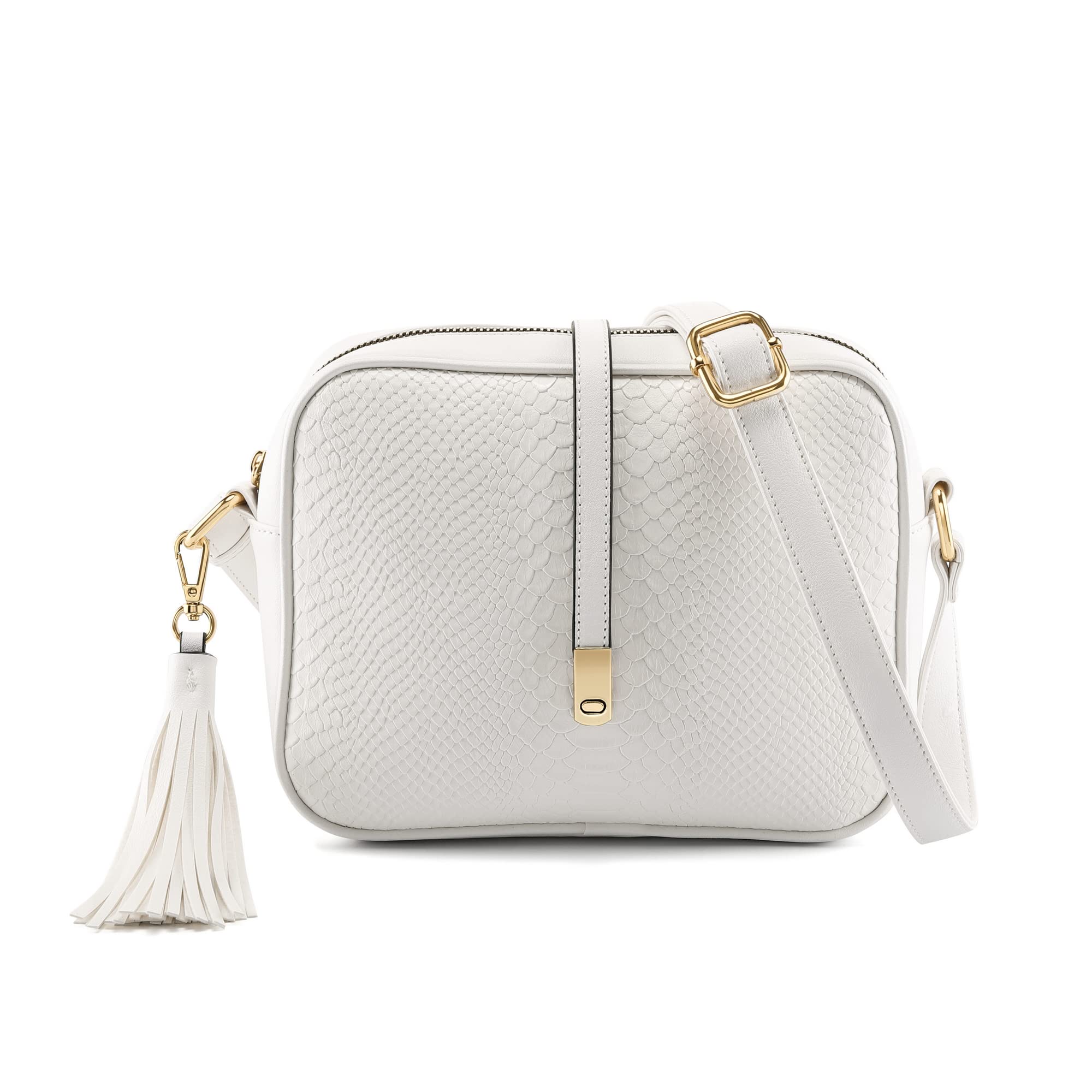 Ayliss Women Small Crossbody Handbag PU Leather Shoulder Purse Evening Bag with Tassel (Black)