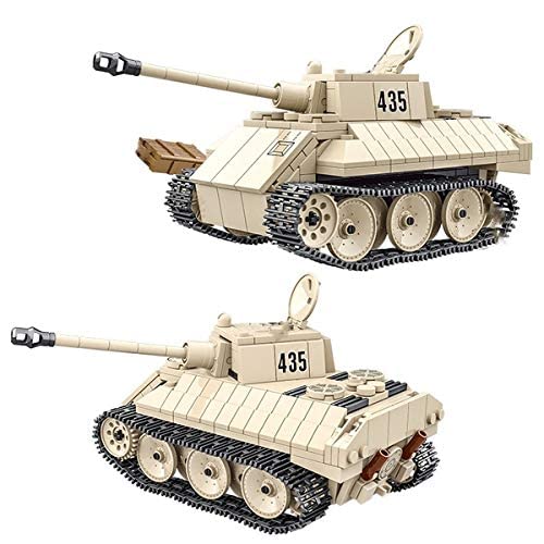 General Jim's Military Series WW2 Building Blocks Toy Set - German Army Leopard VK-1602 Reconnaissance Battle Tank Building Blocks Set