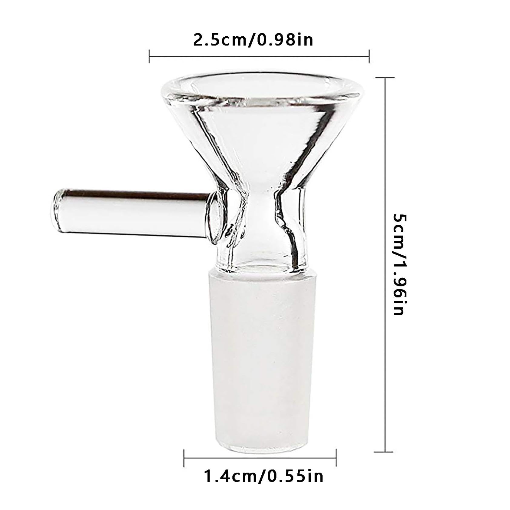 Glass Funnel,14mm Glass Tube Filter with Handle,Funnels for Kitchen Use Filling Bottles,Scientific Test Lab Short Stem Funnels,Jar Funnel,14mm Bowl Piece 1 Pc