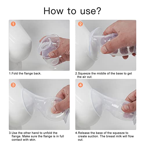 DORABELA Manual Breast Pump, 4oz Silicone Breast Pump with Suction Base, Silicone Stopper and PP Lid, BPA Free, Food Grade Silicone