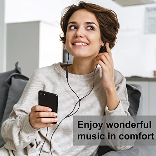 Coolden in-Ear Headphones for iPhone 14/13/12/11 Wired Earbuds with Microphone Volume Control Earpieces HiFi Stereo Headsets Compatible with iPhone 14 Pro/13 Pro/12/11/XR/XS/X/7/7 Plus/8/8Plus,Black