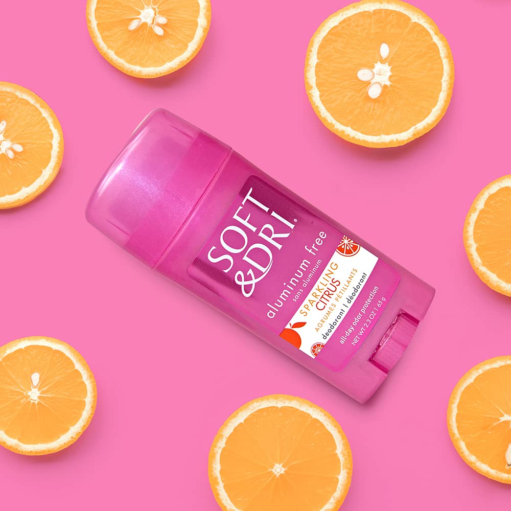 Soft & Dri Sparkling Citrus Deodorant 2.3 Ounce Aluminum-Free (65ml) (3 Pack)