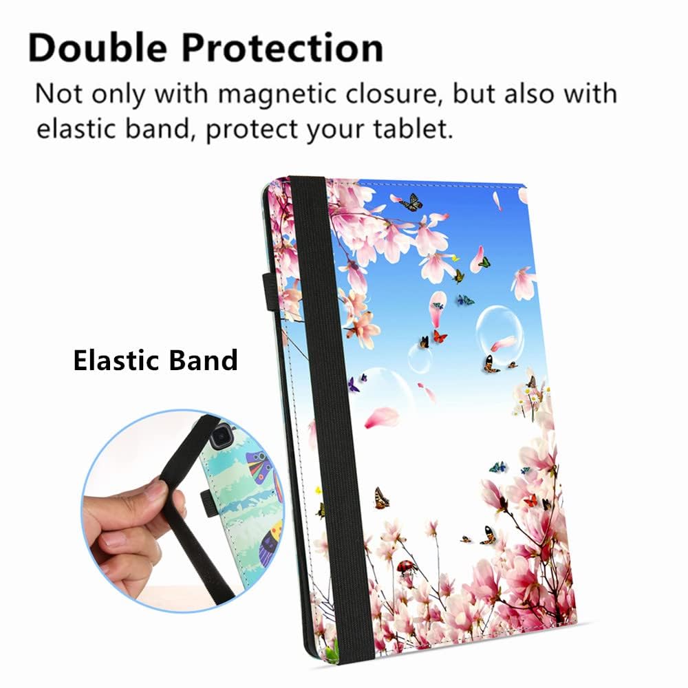 Case for 6" All-New Kindle 11th Generation 2022 Release (Model No.C2V2L3), PU Leather Flip Case Cover with Smart Auto Wake/Sleep and Card Slots for Kindle 2022 11th Gen E-Reader.(Butterfly in Flowers)