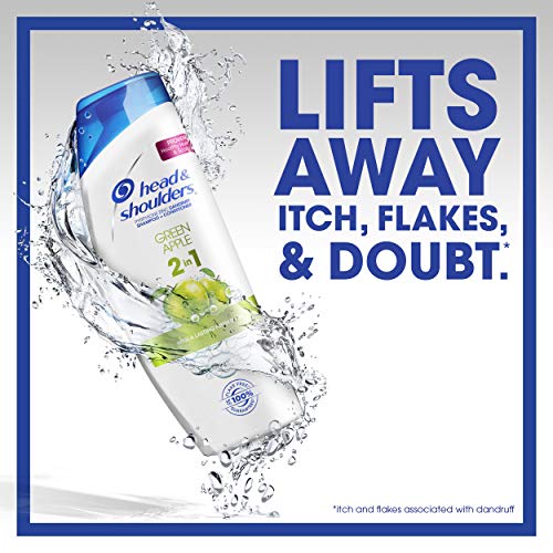Head and Shoulders Green Apple Anti-Dandruff 2 in 1 Shampoo and Conditioner, 23.7 fl oz