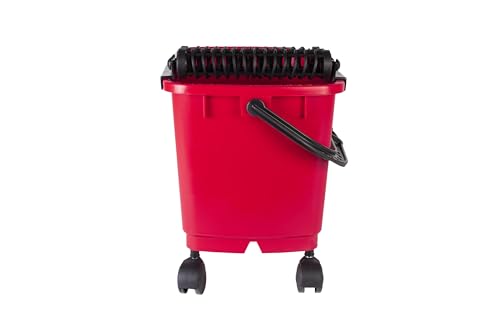 RUBICLEAN Triple SuperPro Grout Bucket System – Lightweight, Durable Washboy with 3 Spiral Rollers, 5.3 gal Capacity, Wheels, and Carry Handle – Ideal for Tile Installation and Cleaning