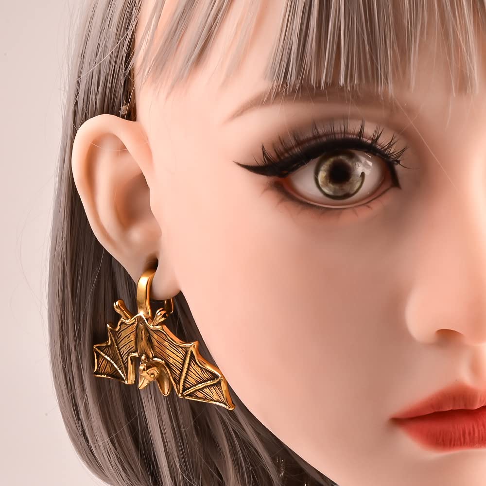 Atomhole 2PCS Ear Gauges, Crucifix Ear Hangers Weights Hypoallergenic Ear Expander Tunnels for Stretched plugs Piercing Body Jewelry