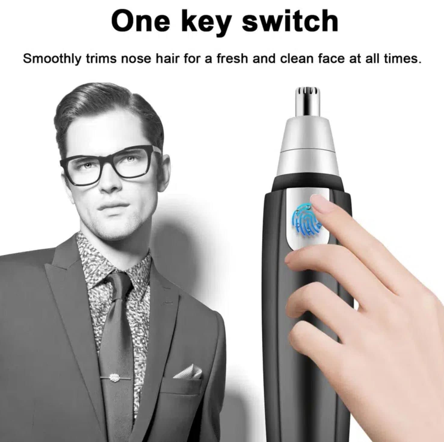 BJI Professional Waterproof Nose Ear Hair Trimmer for Men and Women - Cordless, Powerful, Portable, Easy to Use