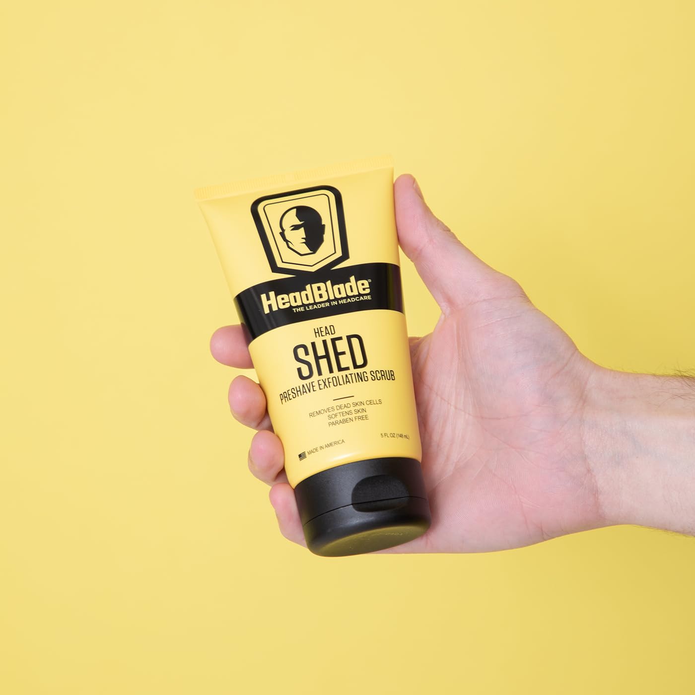 HeadBlade HeadShed Men's Exfoliating Scrub - 5 oz - Face Wash & Cleanser - Removes Dead Skin and Preps for Great Shave