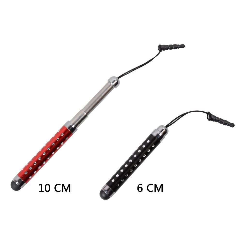 IC ICLOVER 10PCS Bling Retractable Stylus Pens for iPhone 14/13/12/11/PRO/Max/X/XS MAX, iPad, iPod, Samsung, Android Phone, Kindle, Tablet PC, Compatible with All Device with Capacitive Touch Screen