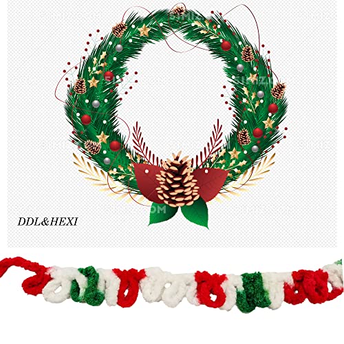 DDL&HEXI 3 Skeins of Loop Yarn Finger Knitting Yarn (605 Christmas)